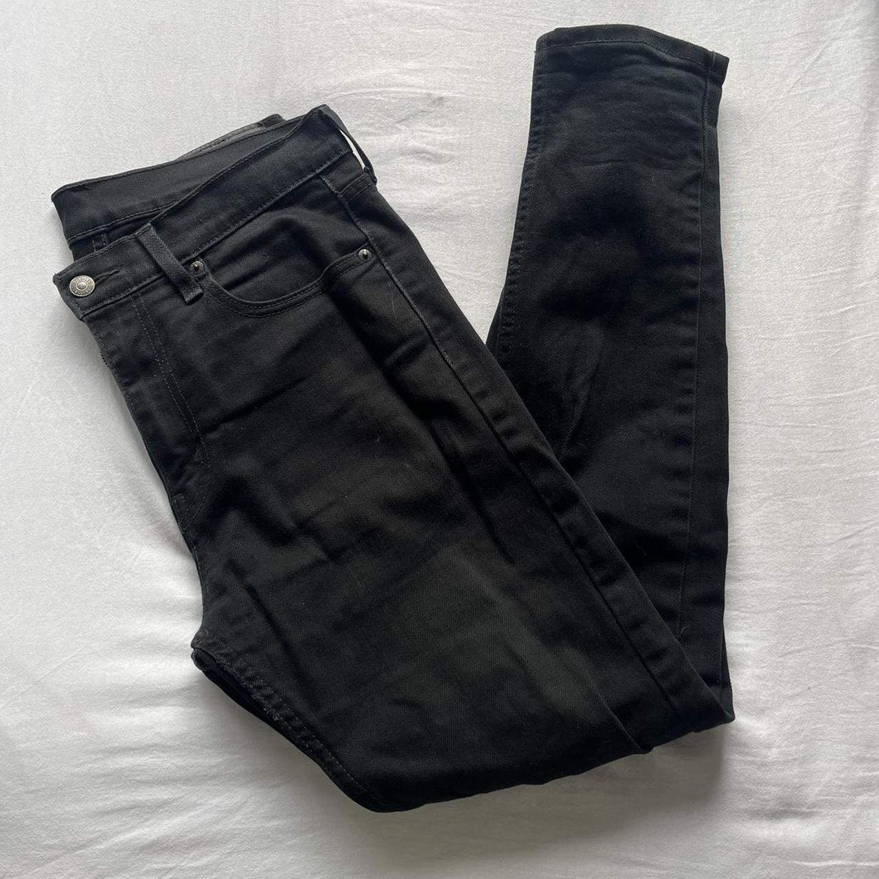 authentic levi straight leg black jeans w32... - Depop