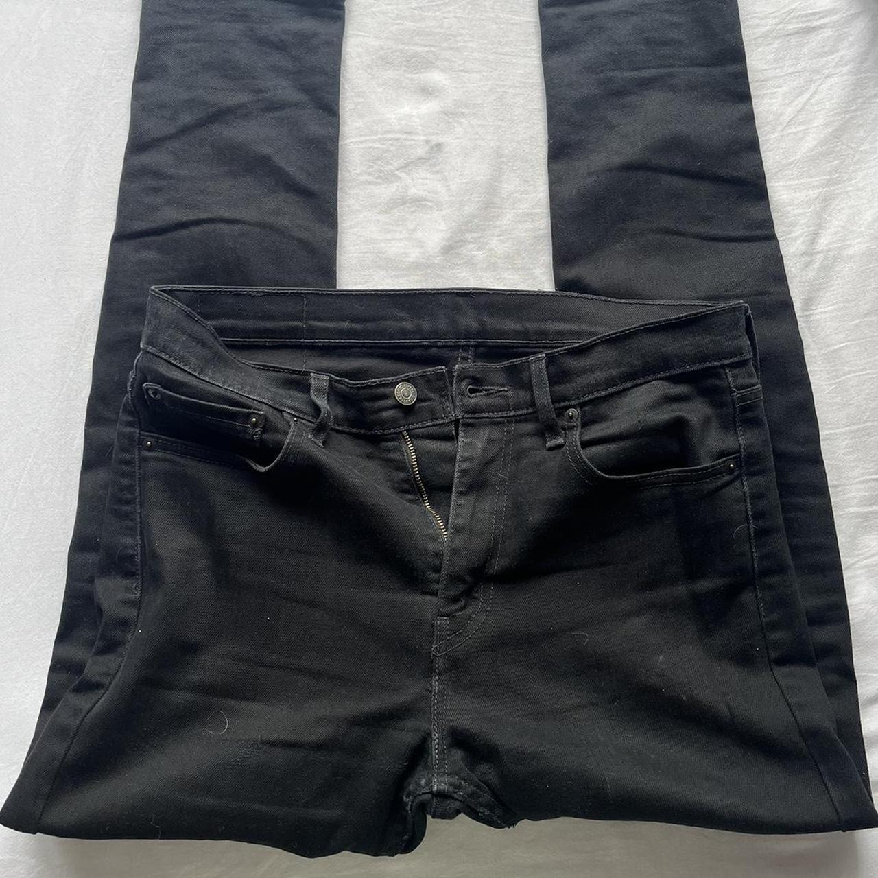 authentic levi straight leg black jeans w32... - Depop
