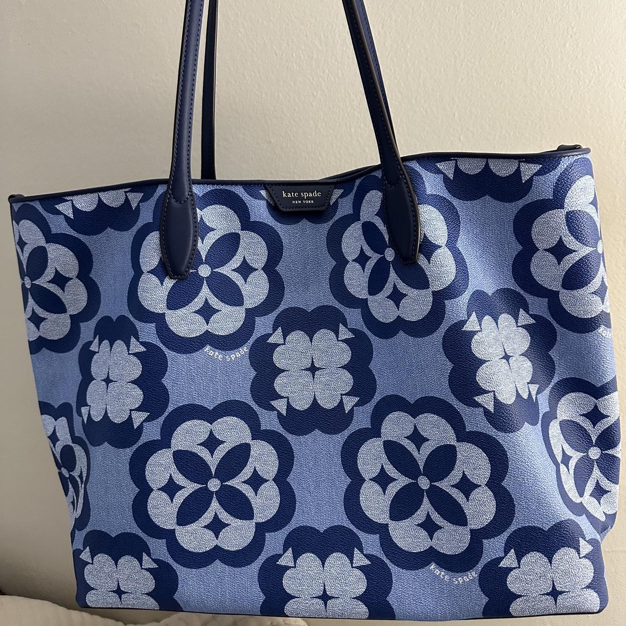 NEW with no tags… Kate Spade blue floral tote with... - Depop