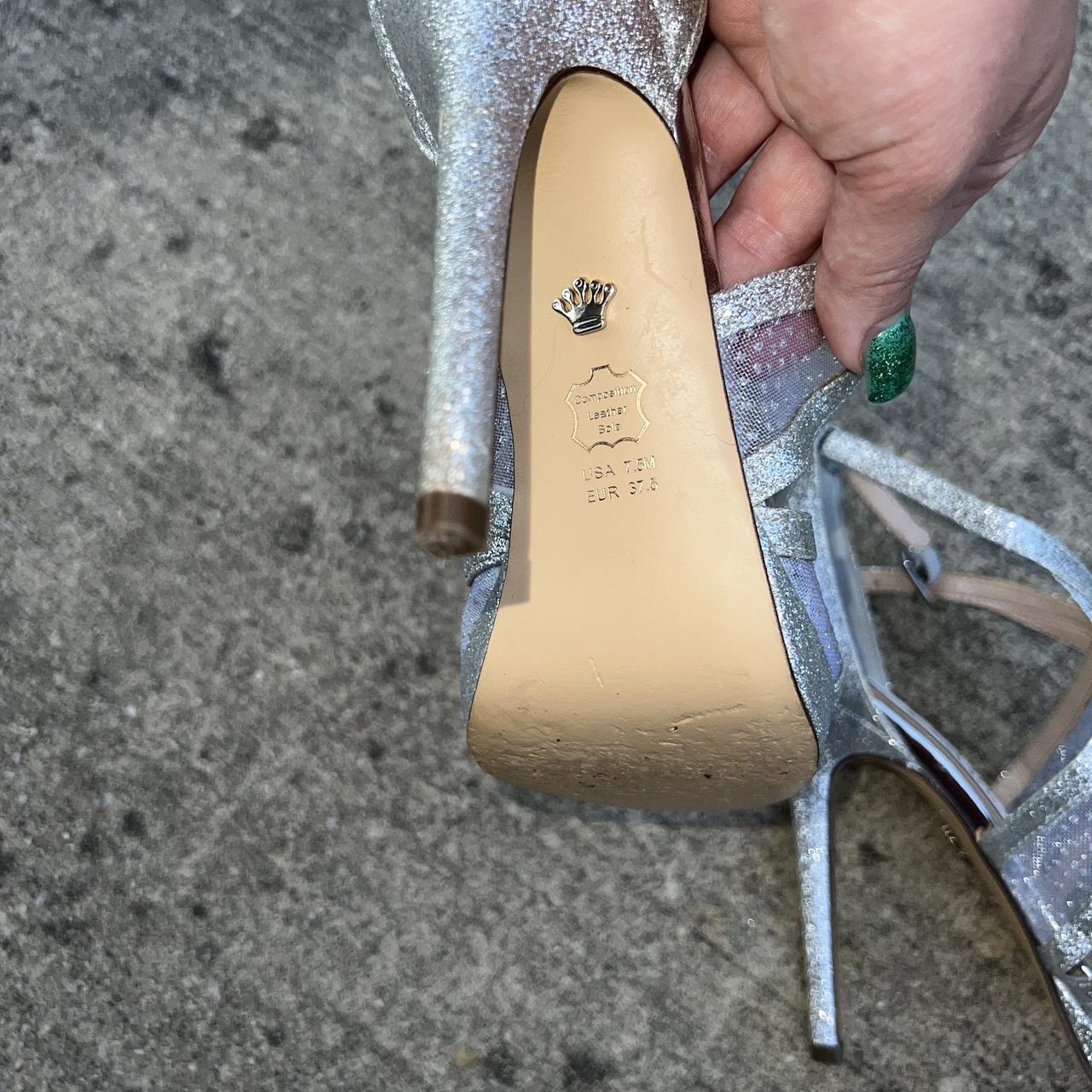 Silver sparkly, Cinderella high heels perfect for a... - Depop