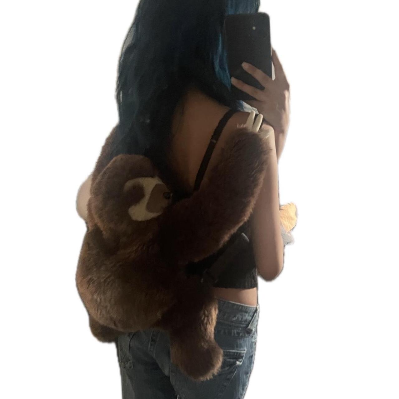 Brown sloth backpack #y2k #2000s emo grunge... - Depop