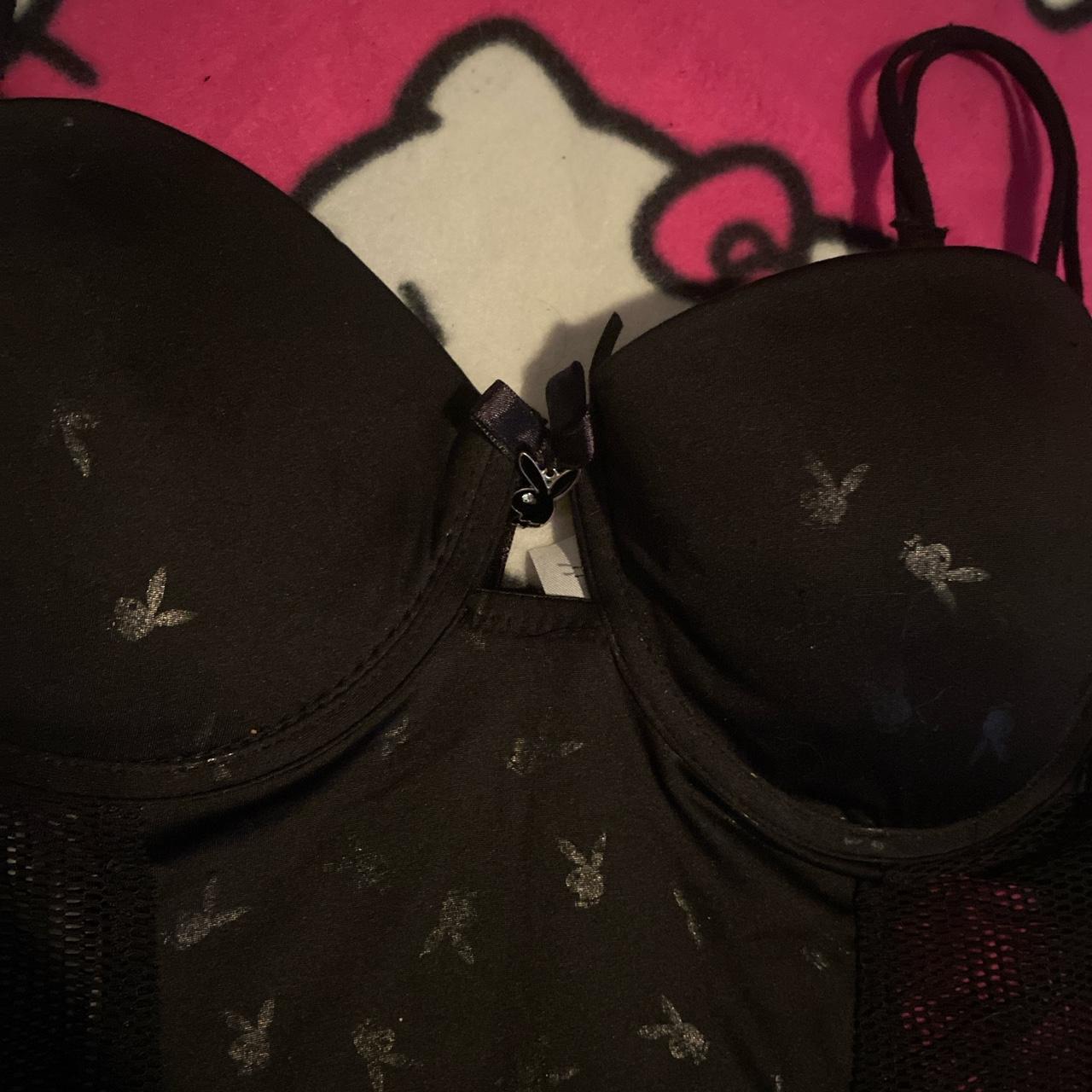 playboy lingerie adorable black ruffles at the... - Depop