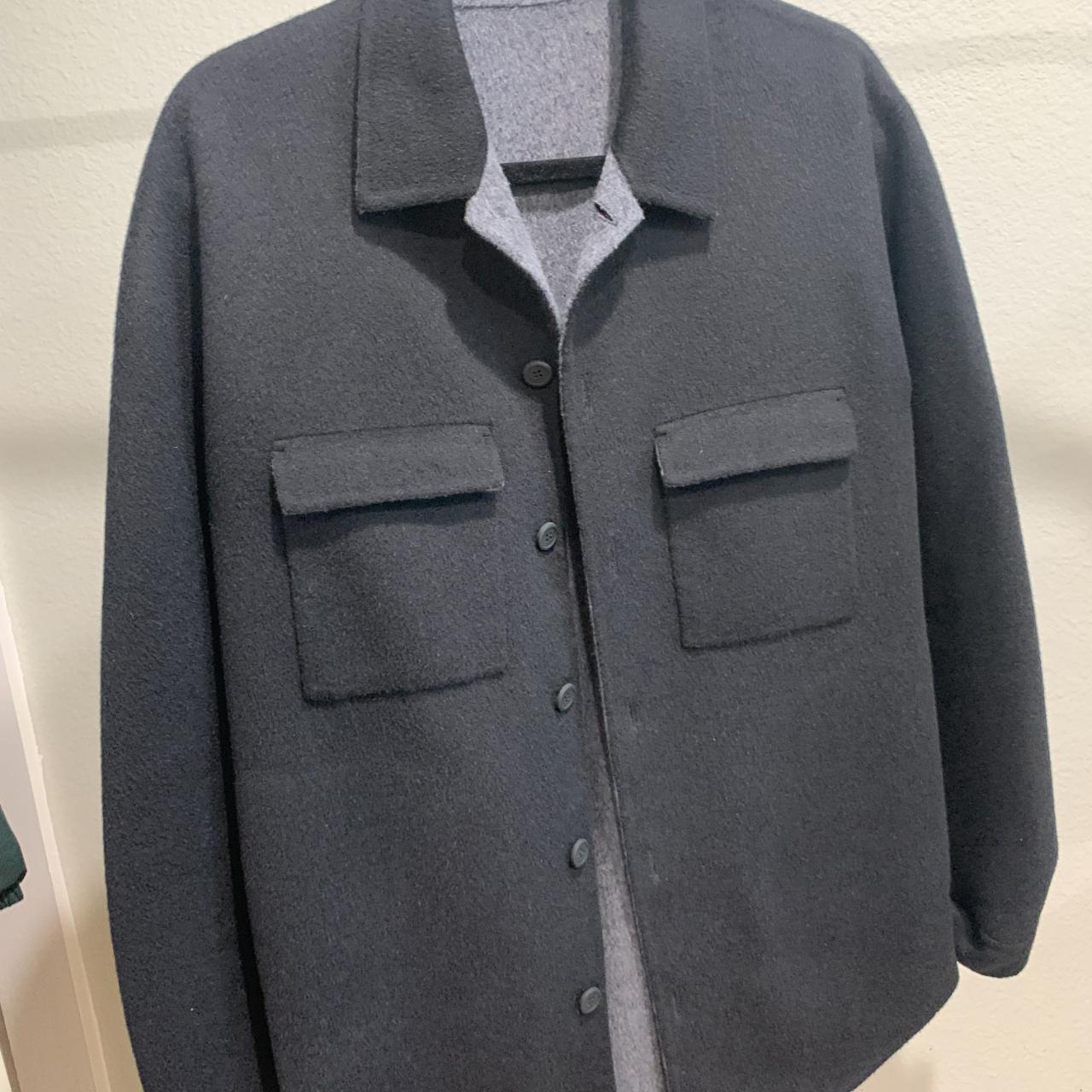 Theory Wool Button Up Jacket - Depop