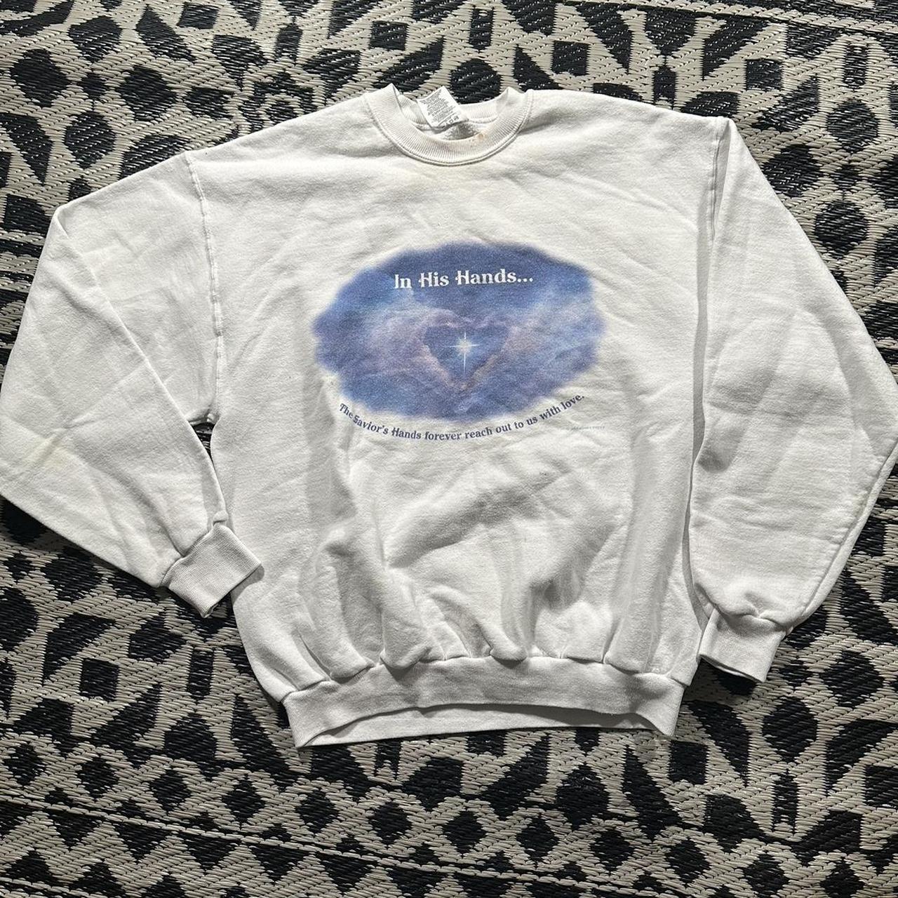 Vintage 90s y2k Christian catholic god Jesus sweatshirt - Depop