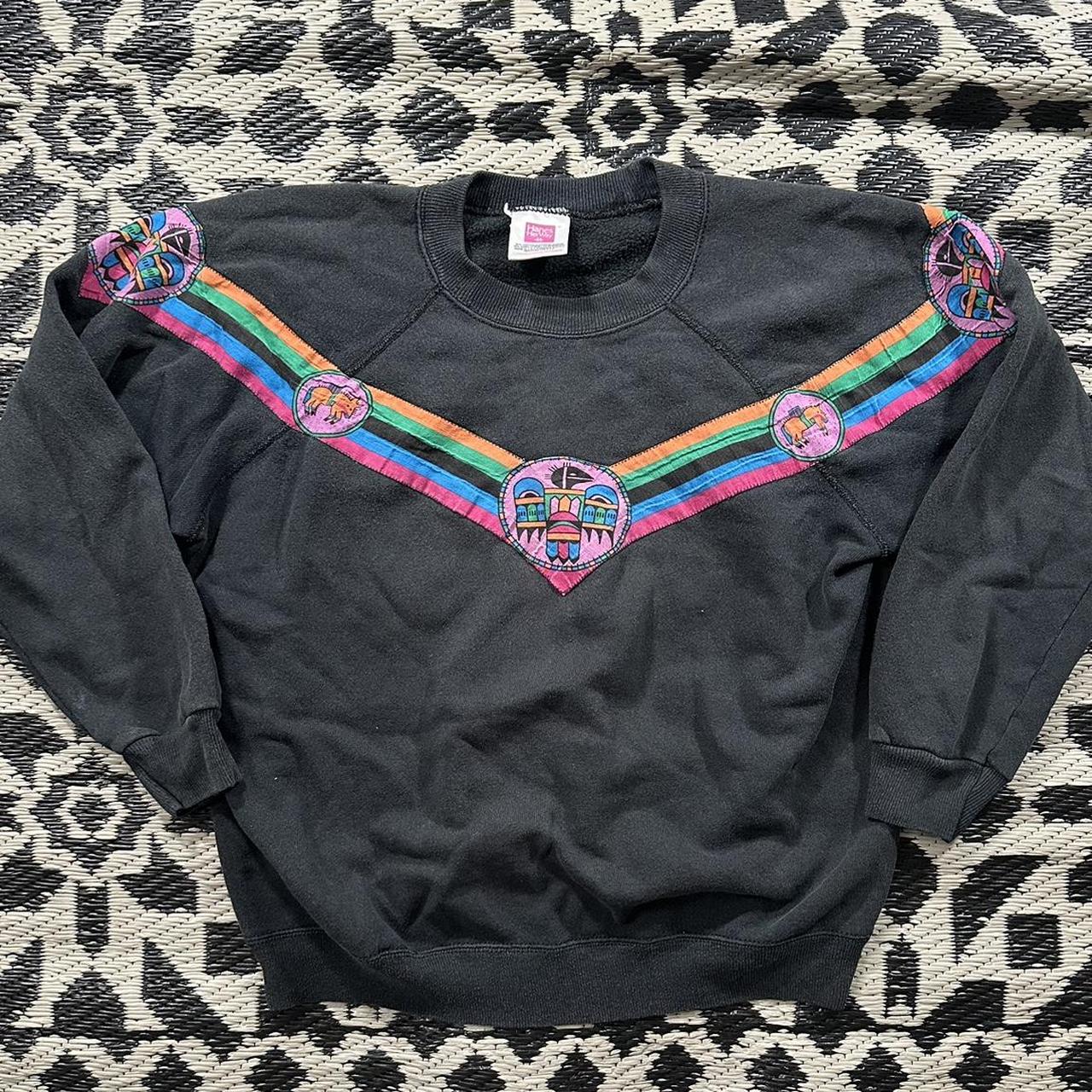 Vintage 90s Native American tribal sweatshirt - Depop