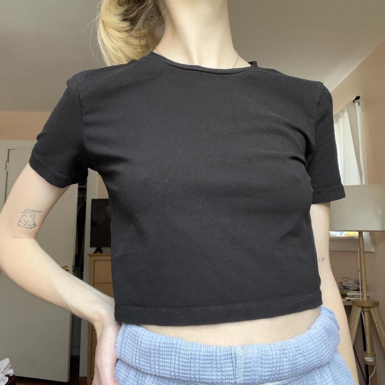black basic tee from zara worn a few times medium... - Depop