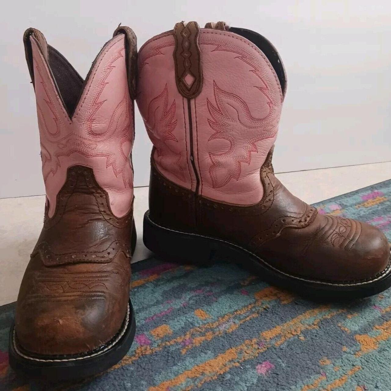 Pre-owned Justin Gypsy steel toe boots size 9B... | Depop