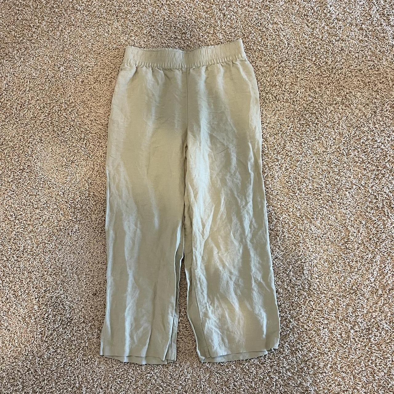 h&m green flowy pants — perfect for the beach! - Depop