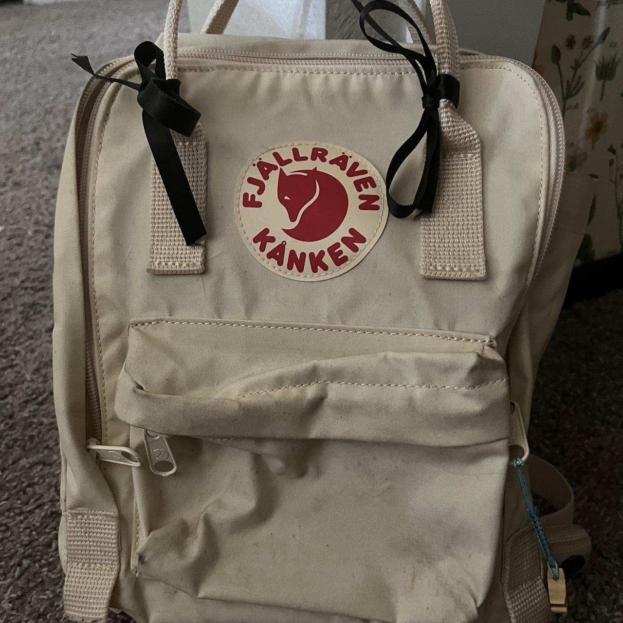 Cream Kanken Mini Backpack -slightly used -a bit... - Depop