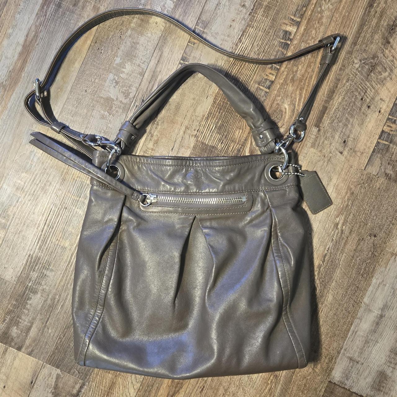 Brown/Grey leather Coach purse No signs of wear - Depop
