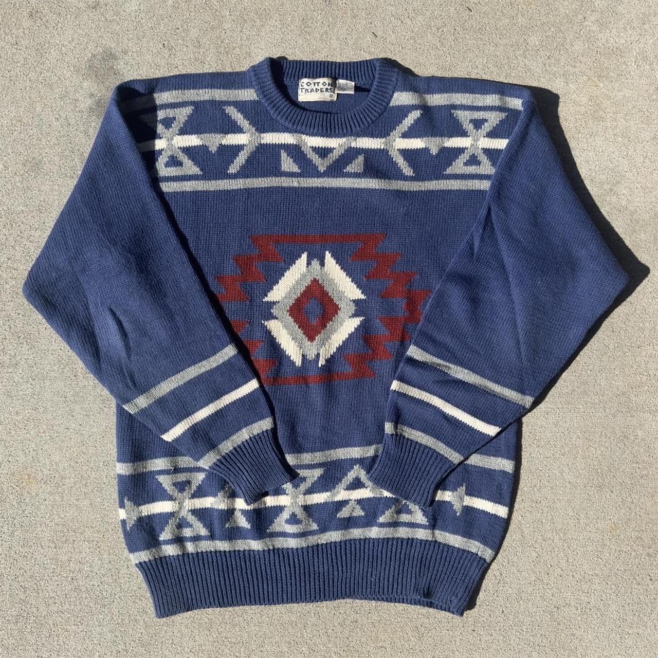 Vintage Cotton Traders Aztec Sweater | Cotton... - Depop