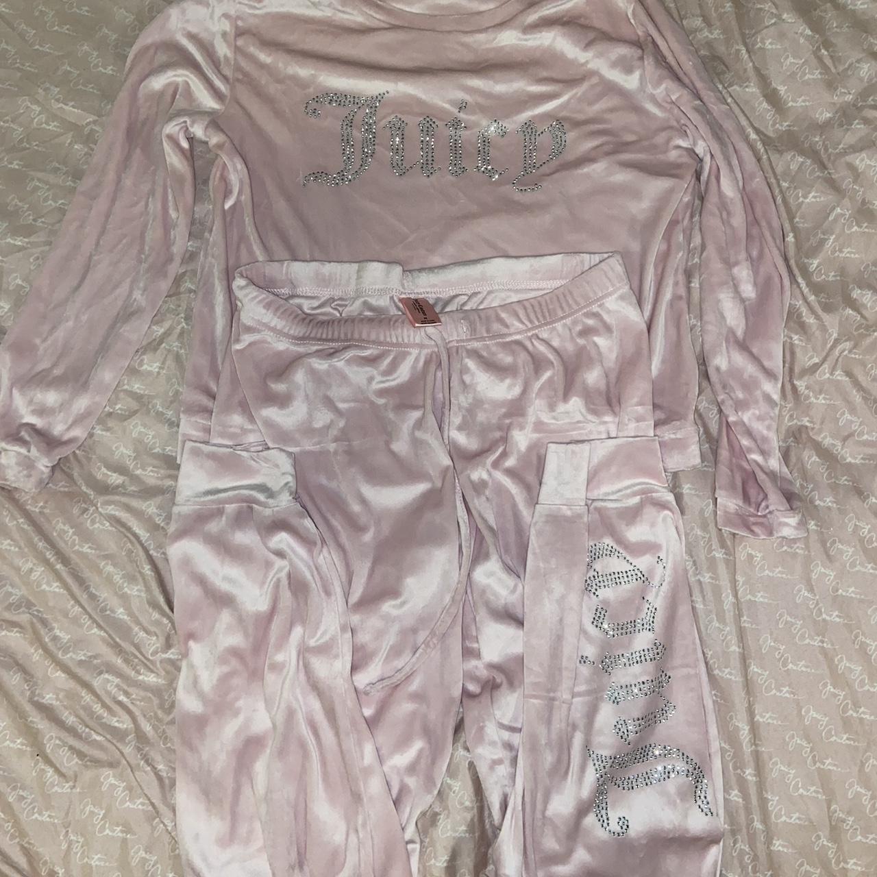 Juicy couture pastel pink pj set worn once, the... - Depop