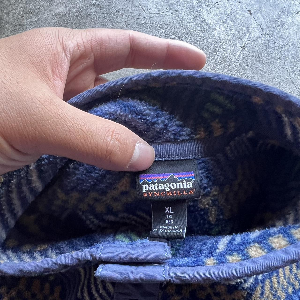 Vintage Patagonia Pattern Fleece T-Snap > Kids Size... - Depop