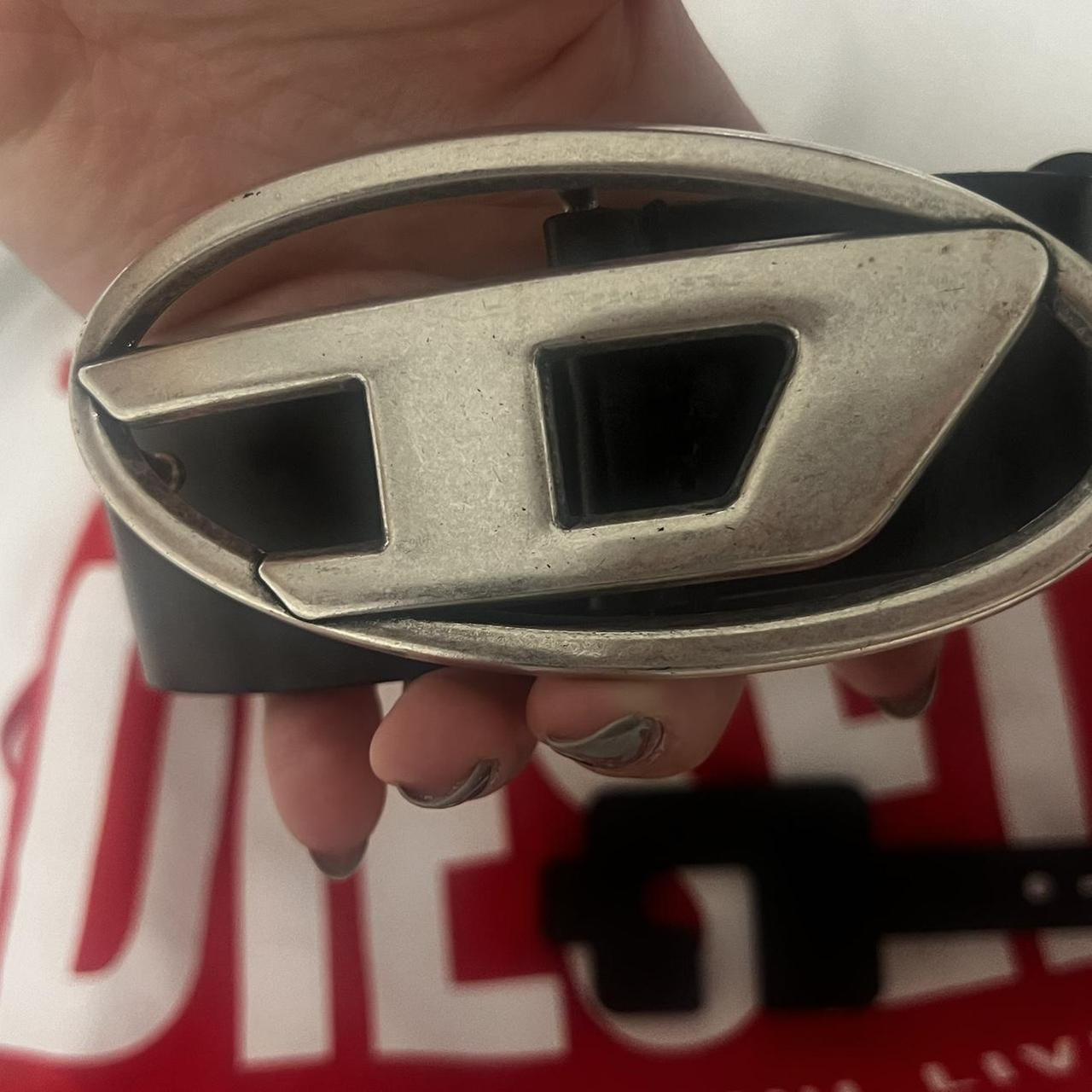 Leather belt with D buckle Diesel Belt - Depop