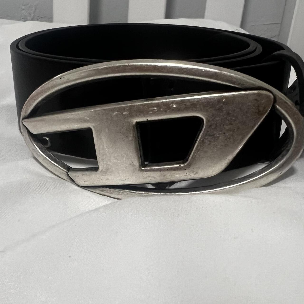 Leather belt with D buckle Diesel Belt - Depop