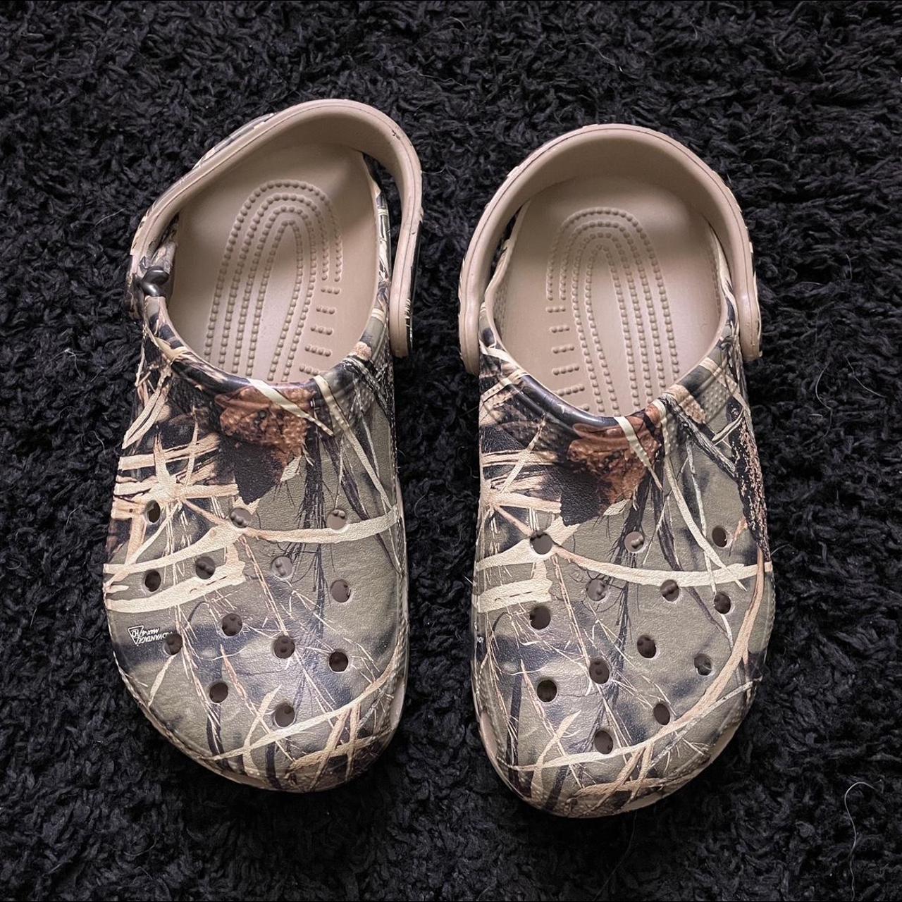Camo crocs sizs 7 in men and 9 in women - Depop