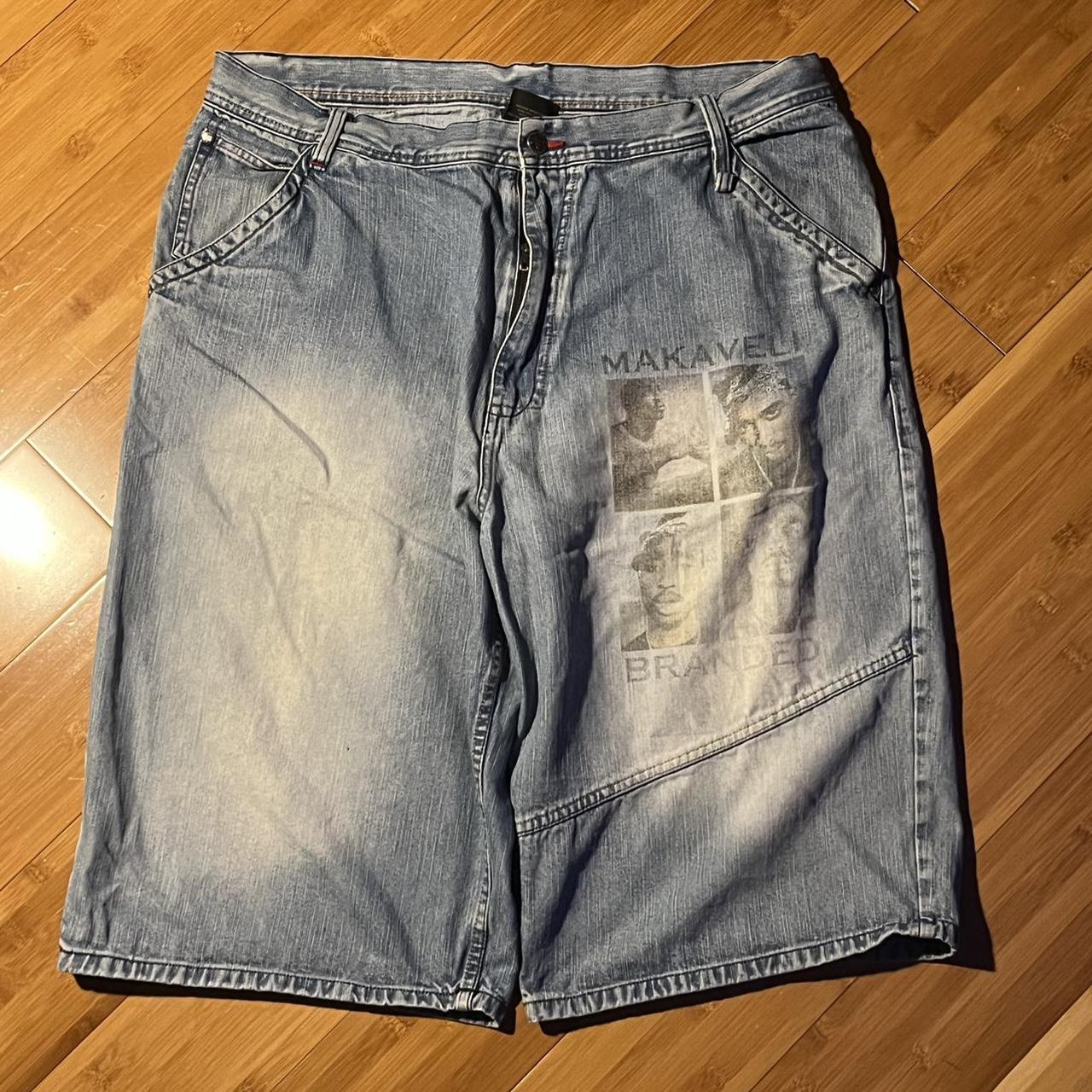 tupac jorts🗣🗣🗣🗣 38 waist baggy y2k paco sport... - Depop