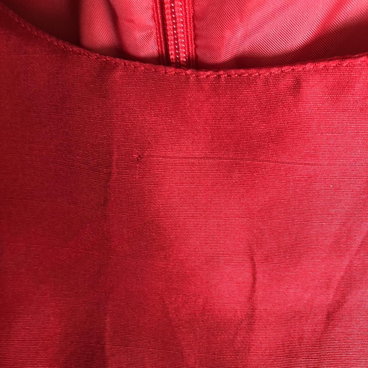 Red Basque silk dress, with tie up back, cinched... - Depop