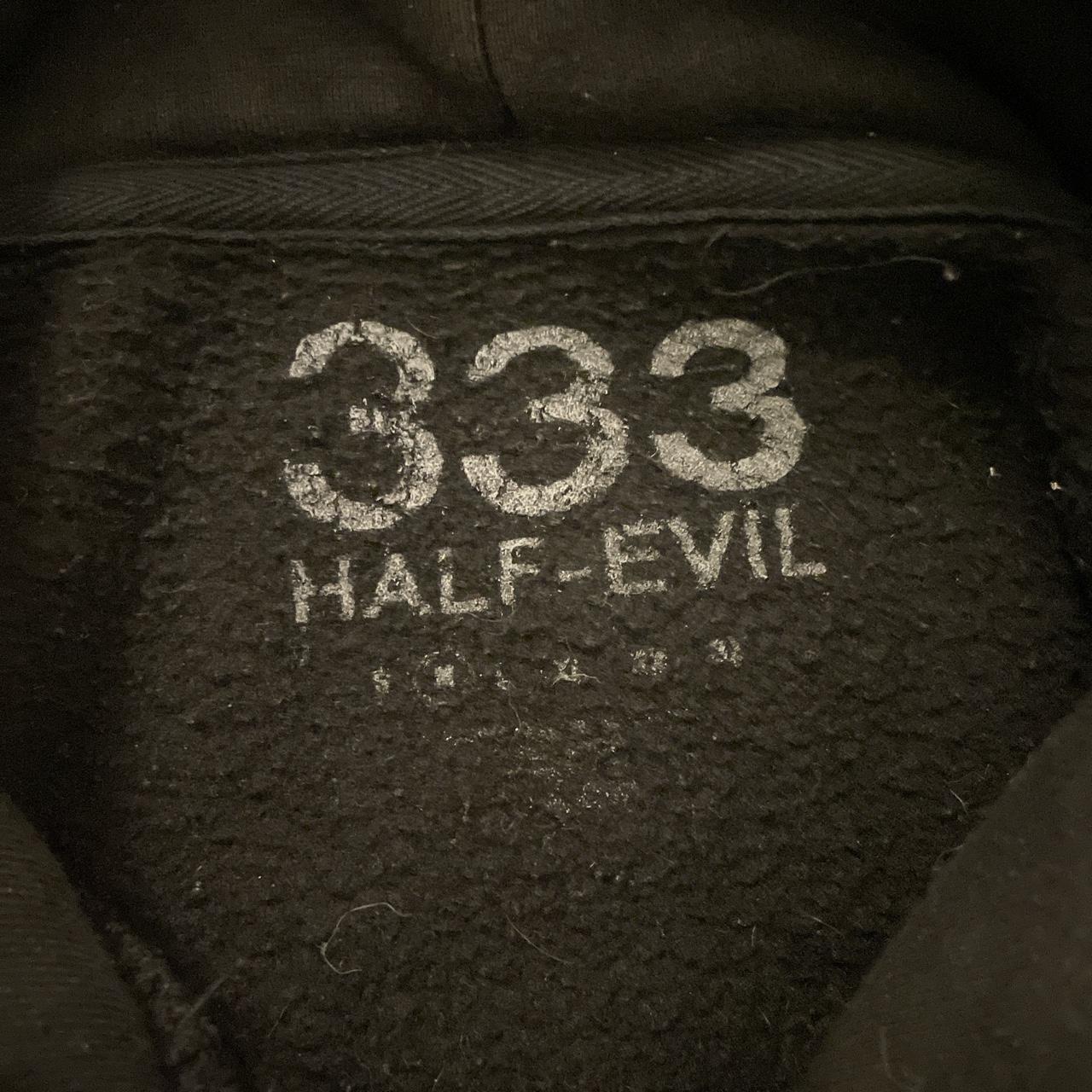 333 Half Evil Black Hoodie Size... - Depop