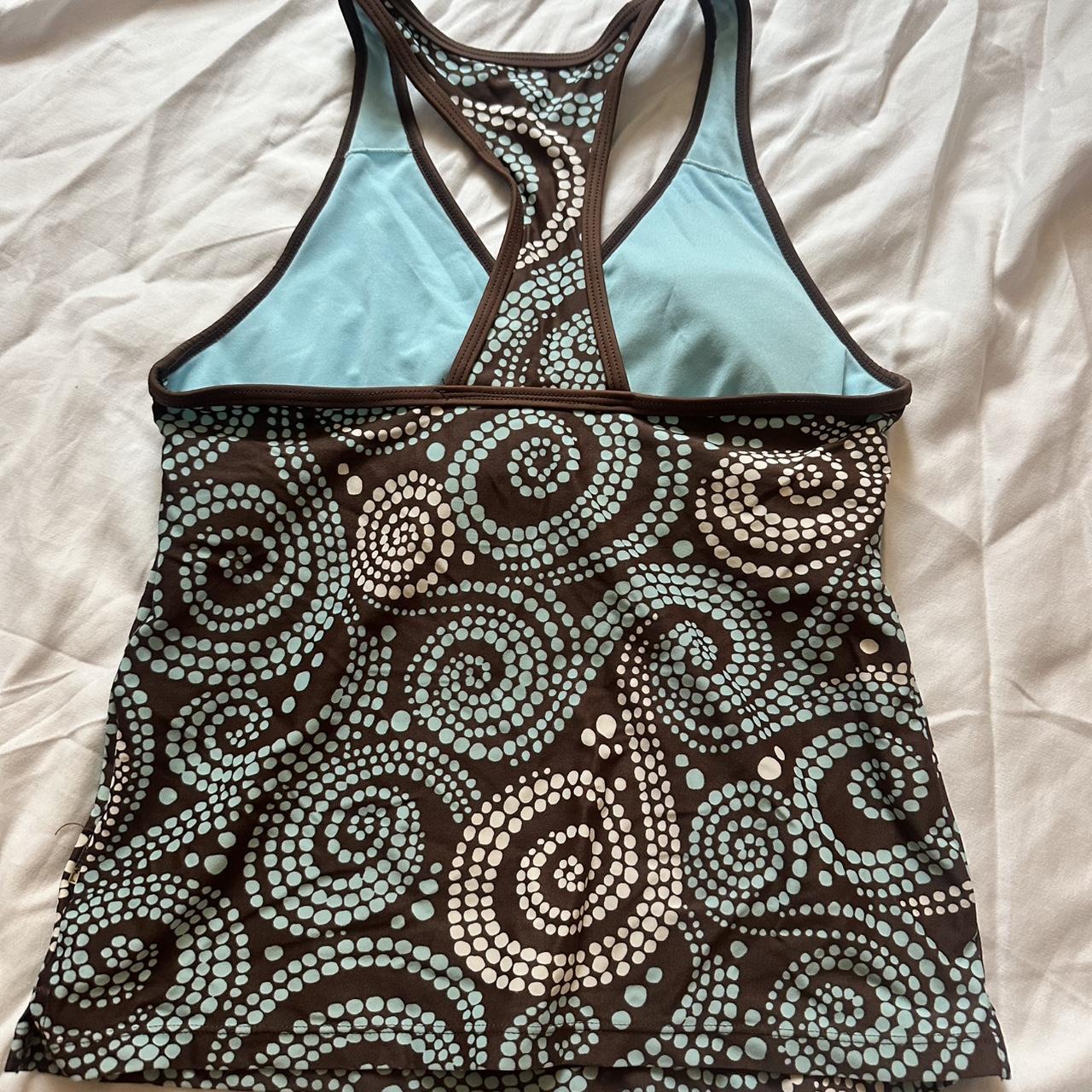 Blue and brown tankini/tank Size medium Brand... | Depop