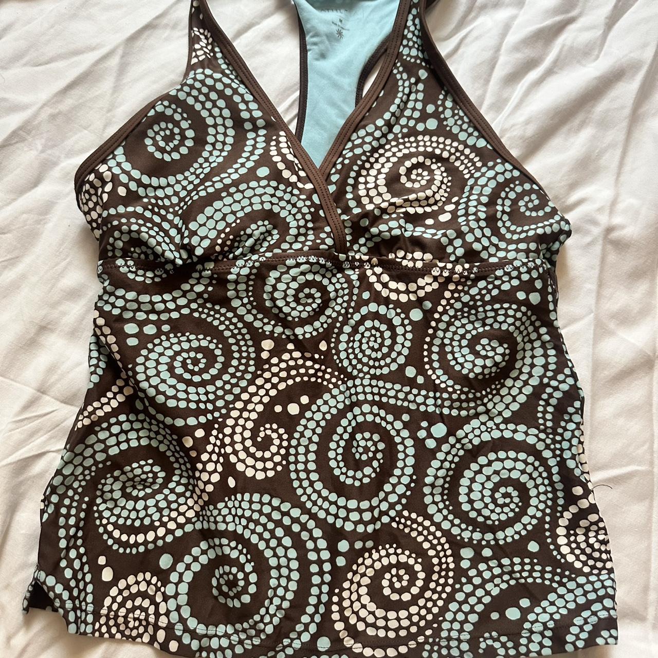 Blue and brown tankini/tank Size medium Brand... | Depop