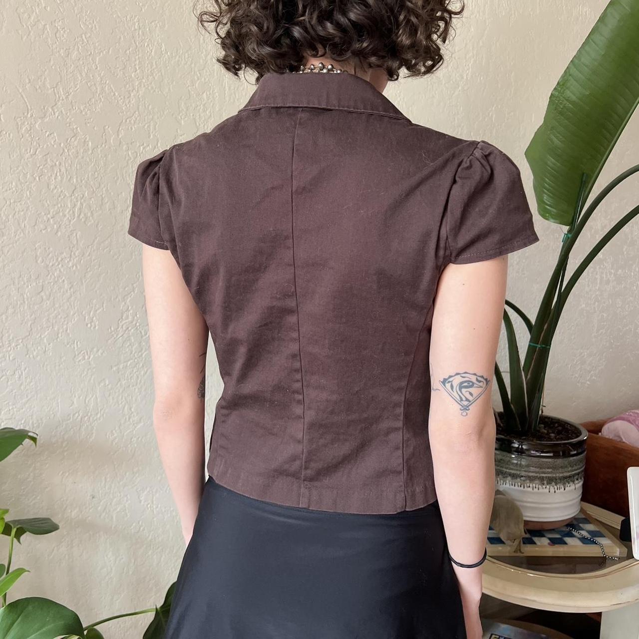 Y2K Toybox clothing brown cap sleeve blazer-esque... | Depop