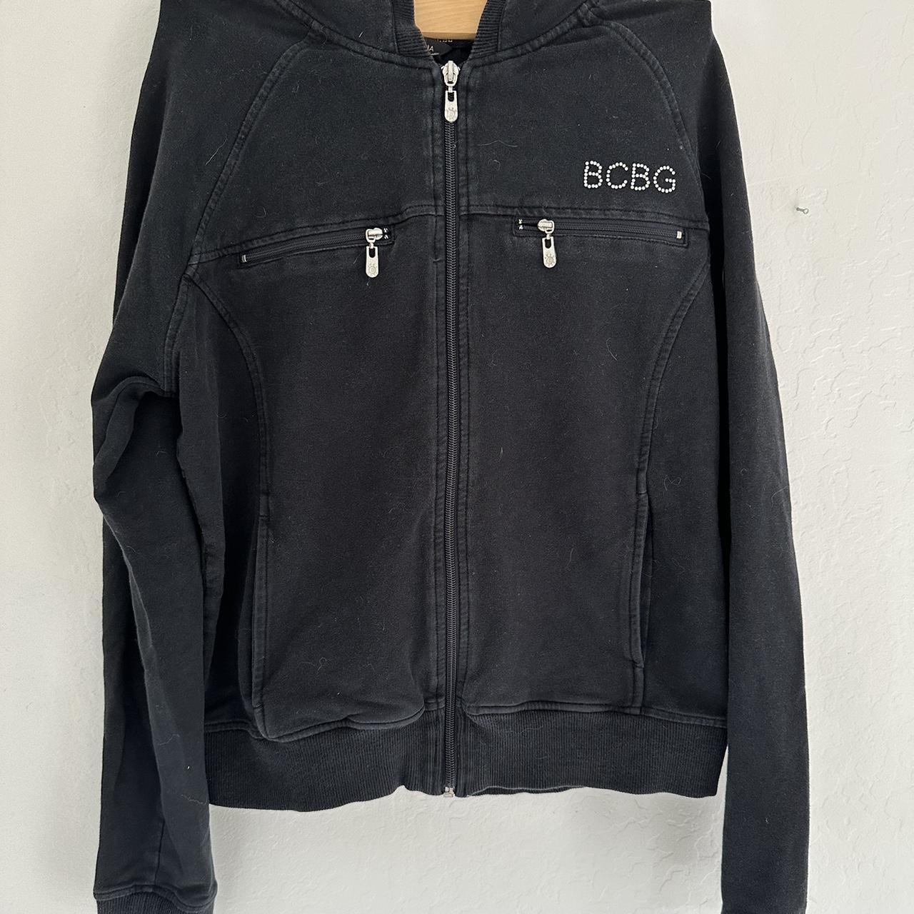 Gorgeous black BCBG tracksuit w silver rhinestones... - Depop