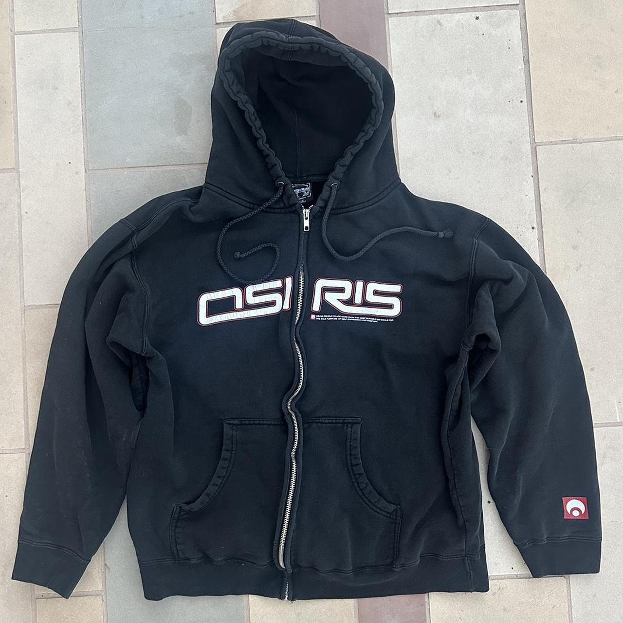 Super sick black Y2K Osiris skater zip up hoodie... | Depop