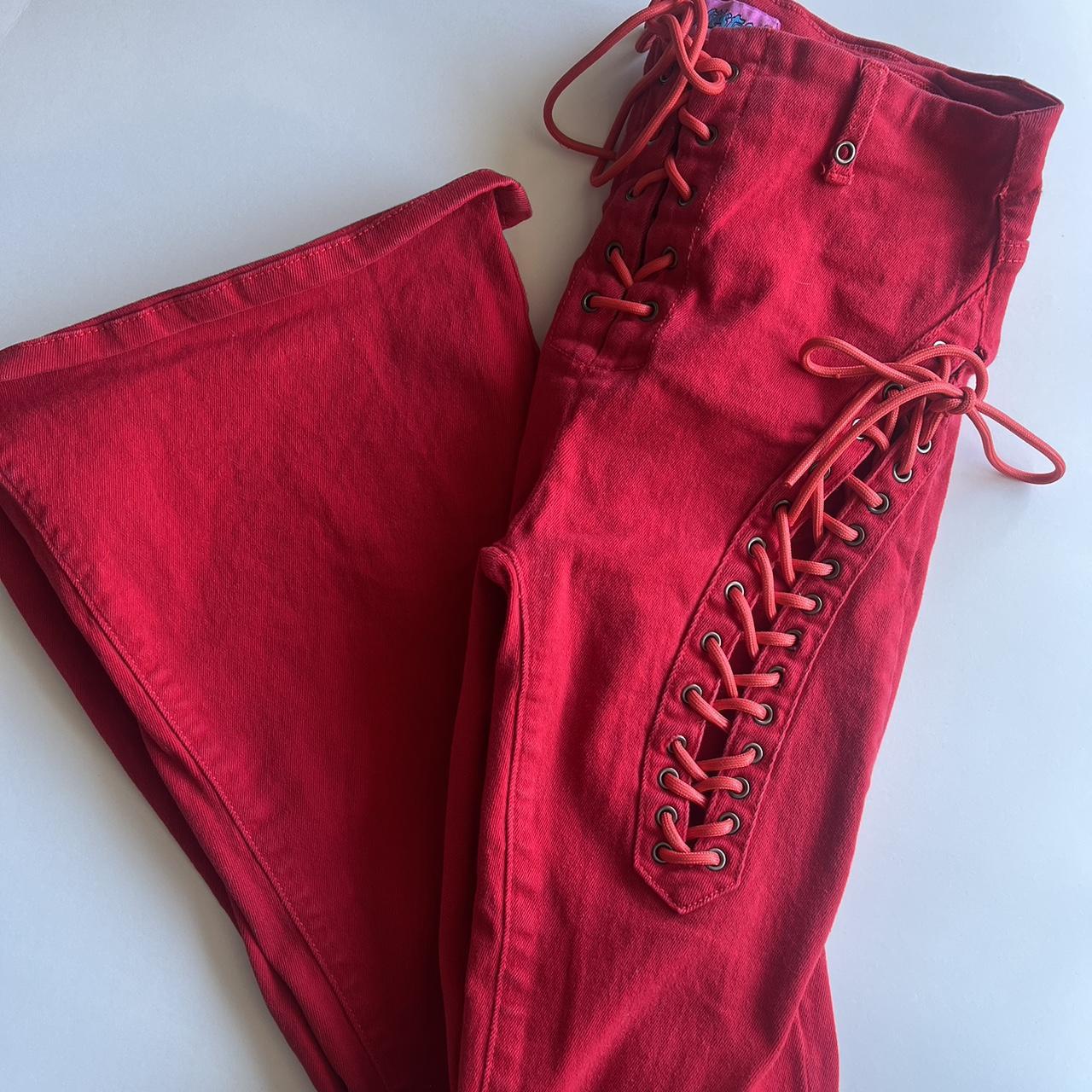 Edikted red flare jeans - Depop