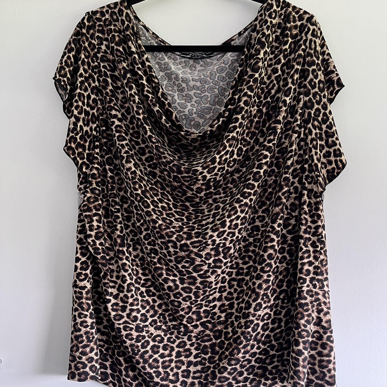 BASQUE Leopard Print Top Scoop neckline Short... - Depop