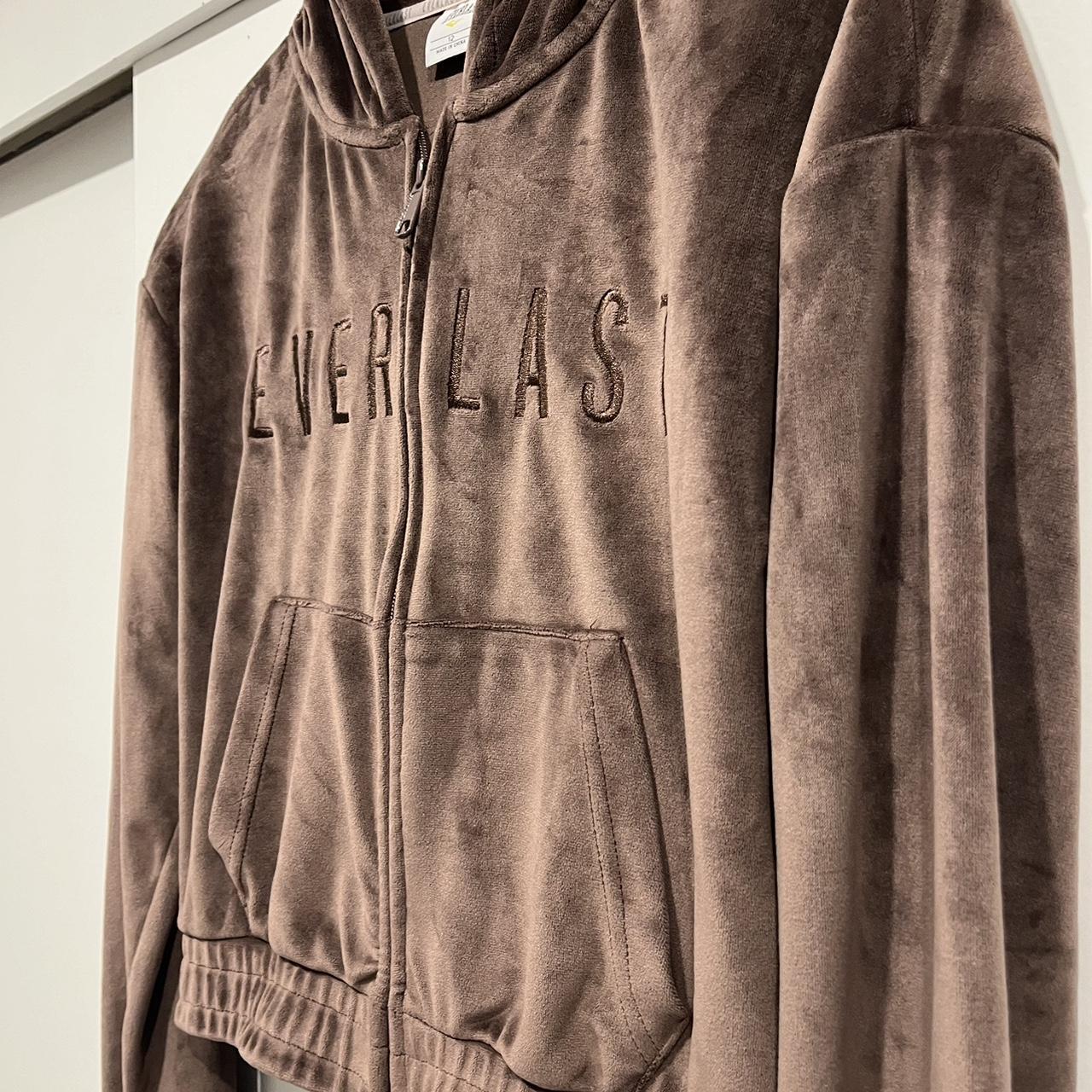 EVERLAST Velour Crop Jacket Chocolate brown colour... - Depop