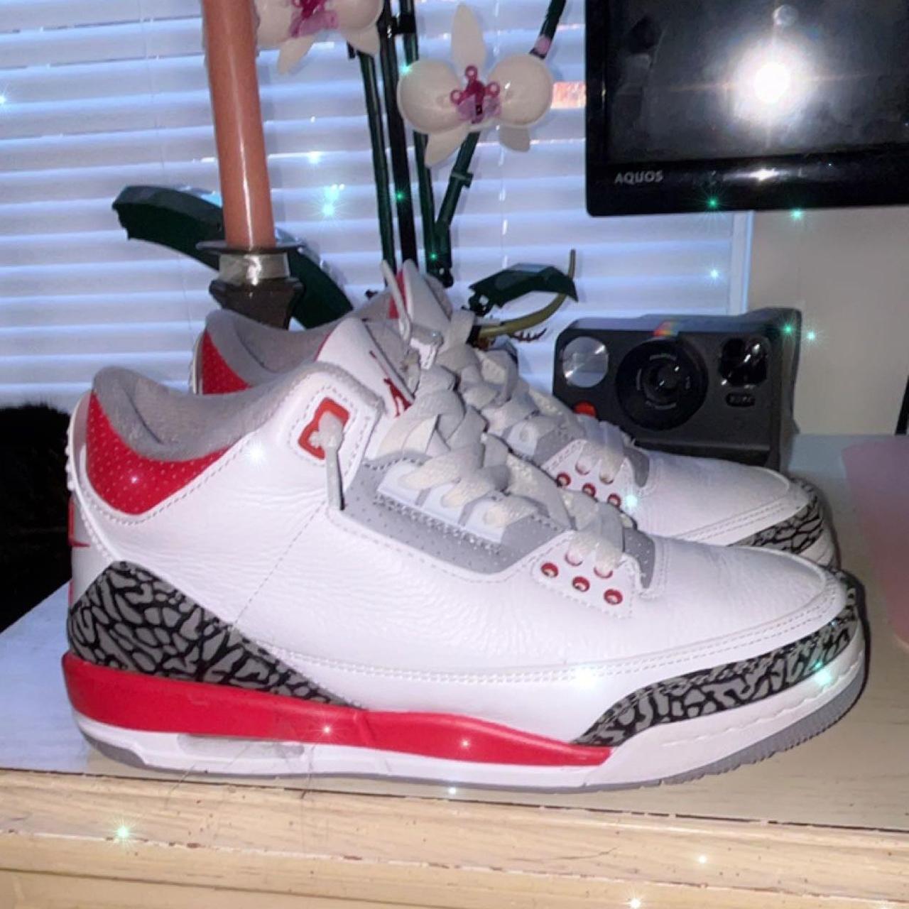 only worn a couple times. Jordan retro 3 fire red.... - Depop