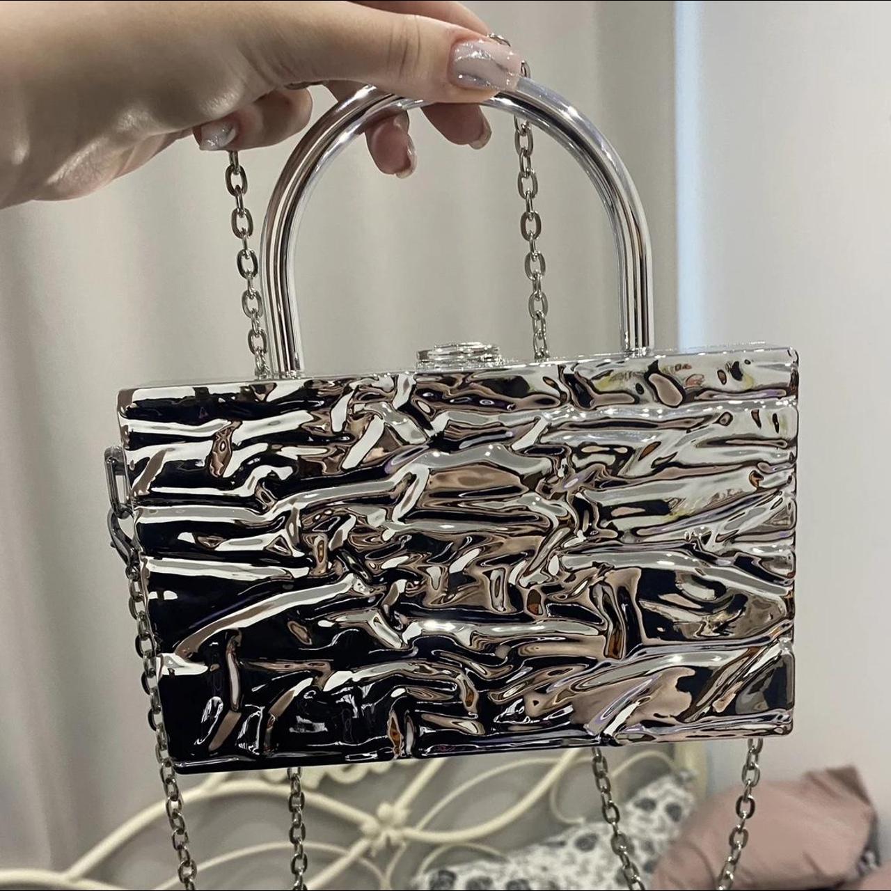 Metal Handle Box Design Women Party Clutch Bag 2022... - Depop