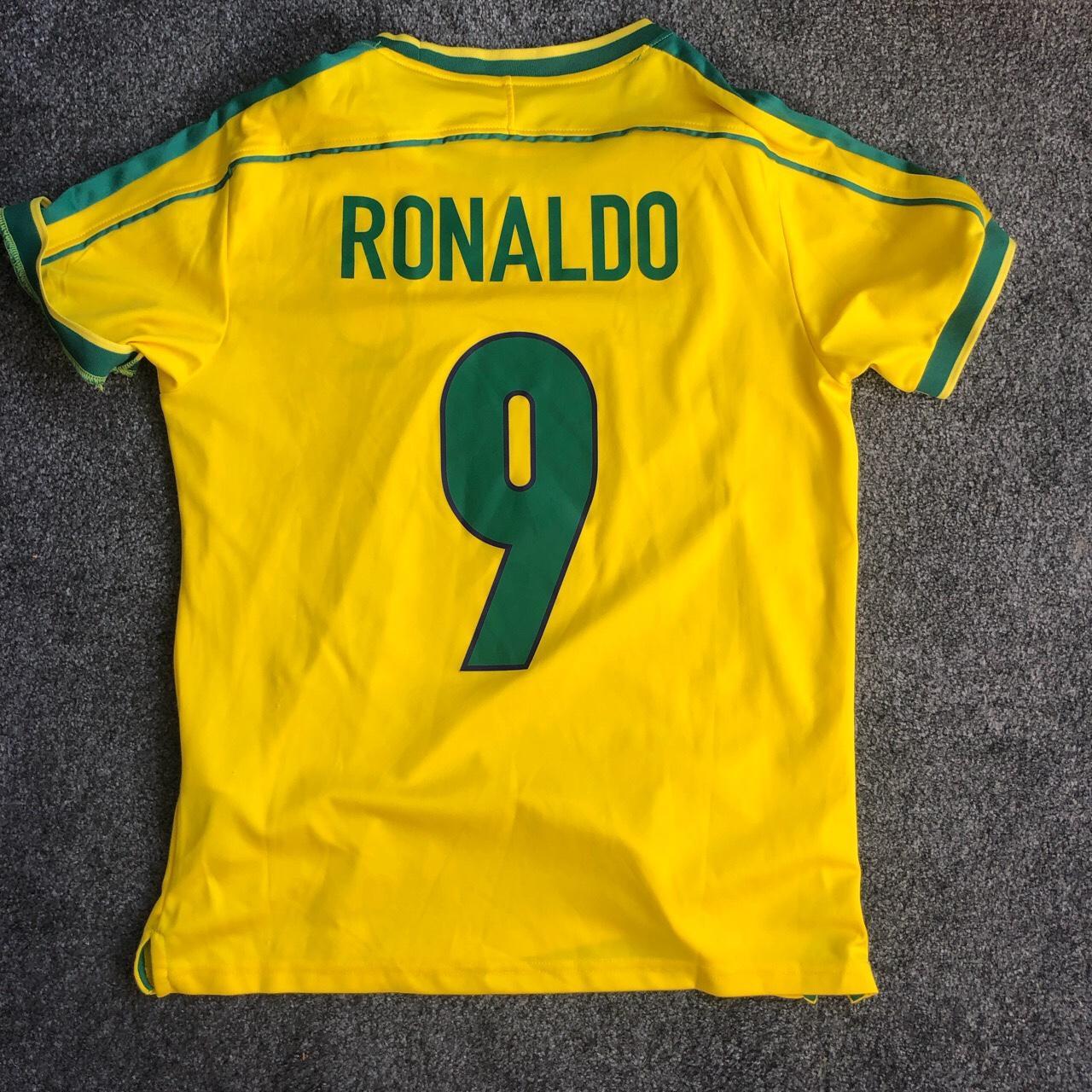 Brazil 1998 Home shirt with Ronaldo (R9) on the back... - Depop