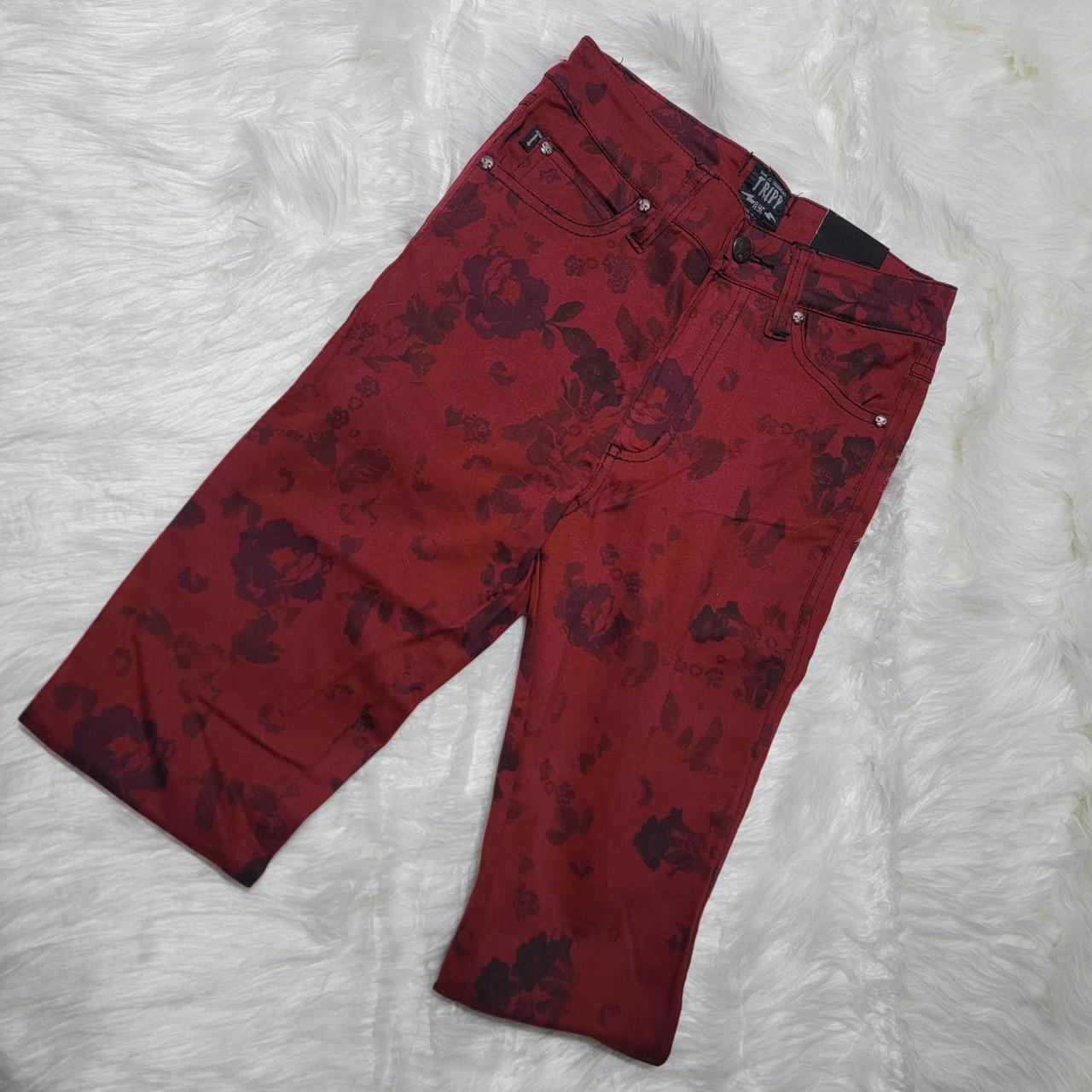 tripp nyc daang goodman red floral high waisted... | Depop