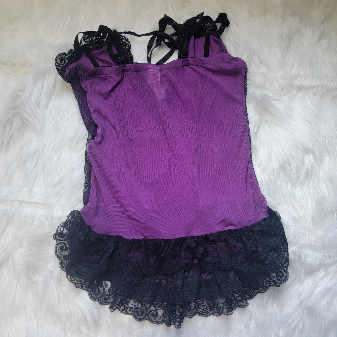 morbid threads purple & black lace corset, size 36C.... | Depop