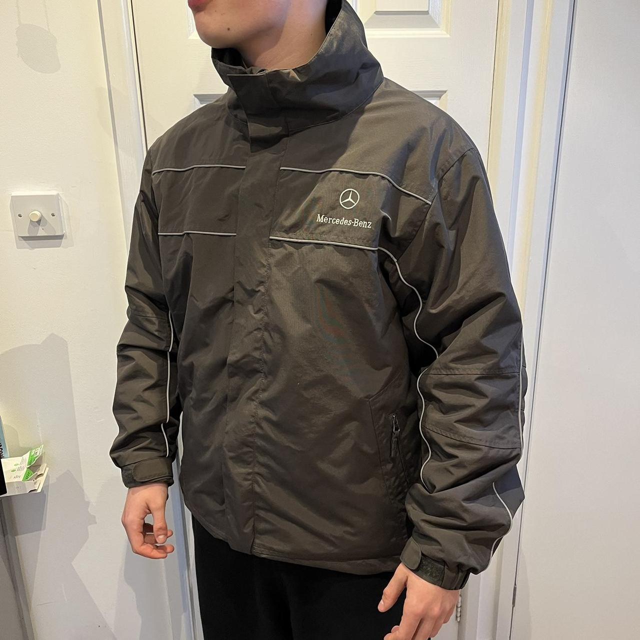 Vintage Mercedes Benz Jacket & Fleece Grey Mercedes... - Depop