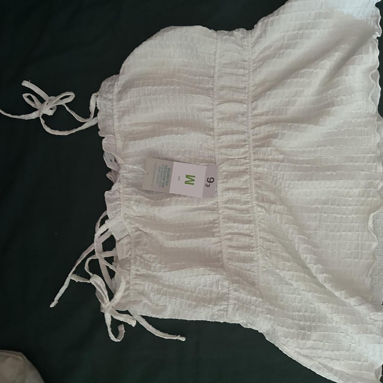White primark cami / sleeveless crop top #primark... - Depop