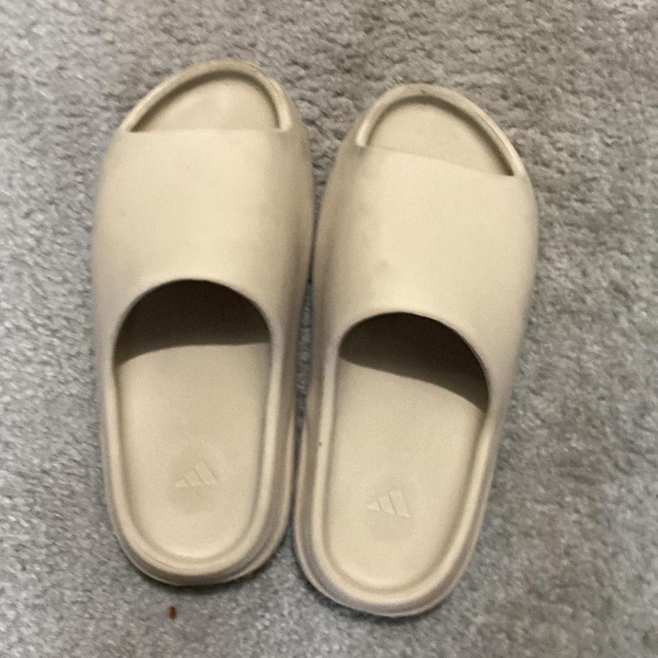 Yeezy slides beige slides, minimalist, slide... | Depop