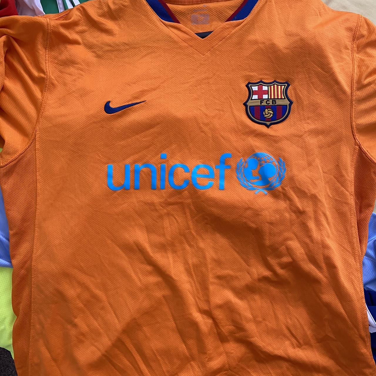 Messi 19 Barcelona orange football shirt, number 19... - Depop