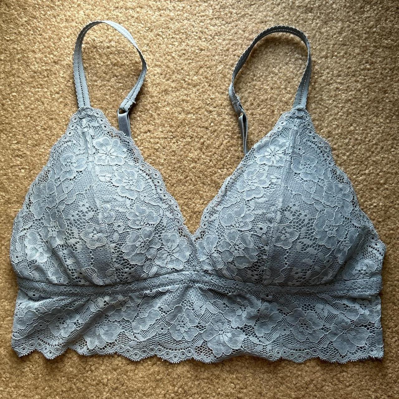 H&M Women's Blue and Grey Bra | Depop