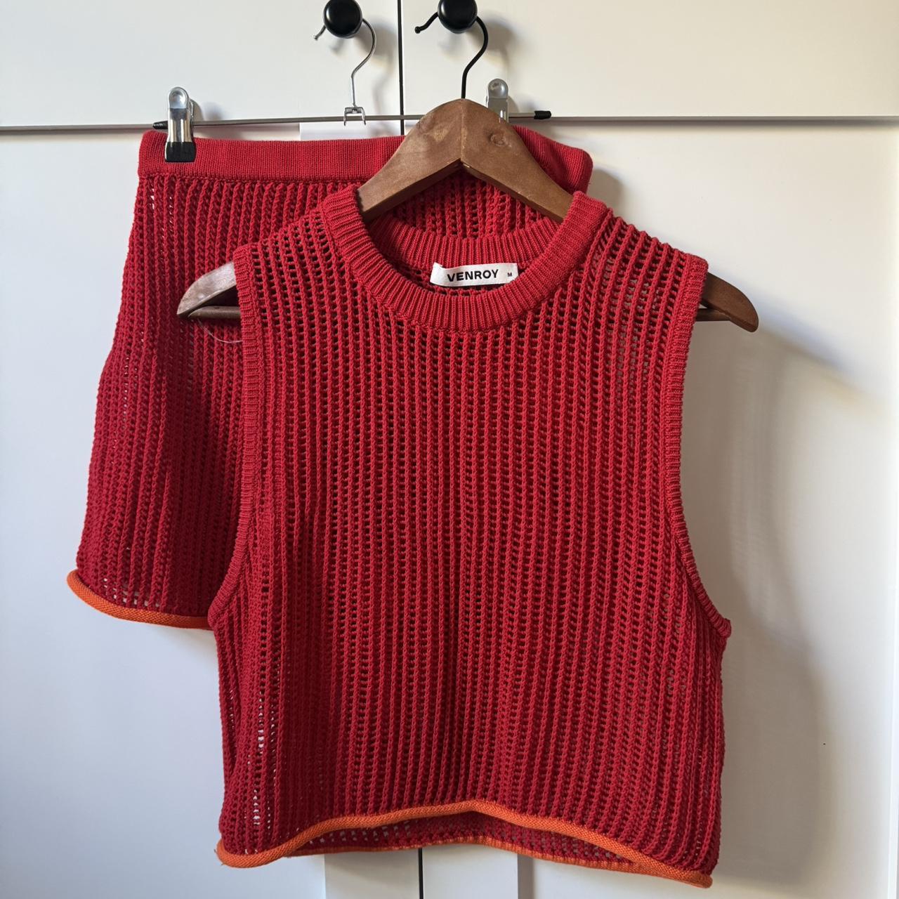 Red Crochet Venroy Set Size M. Fits me as a... | Depop
