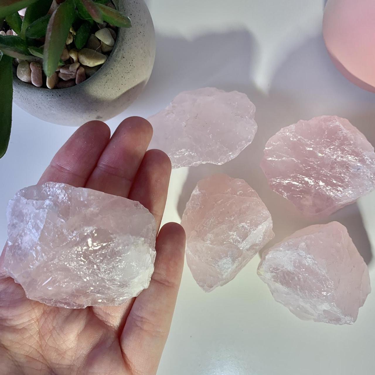 Raw rose Quartz pieces (sold individually) (30+... - Depop