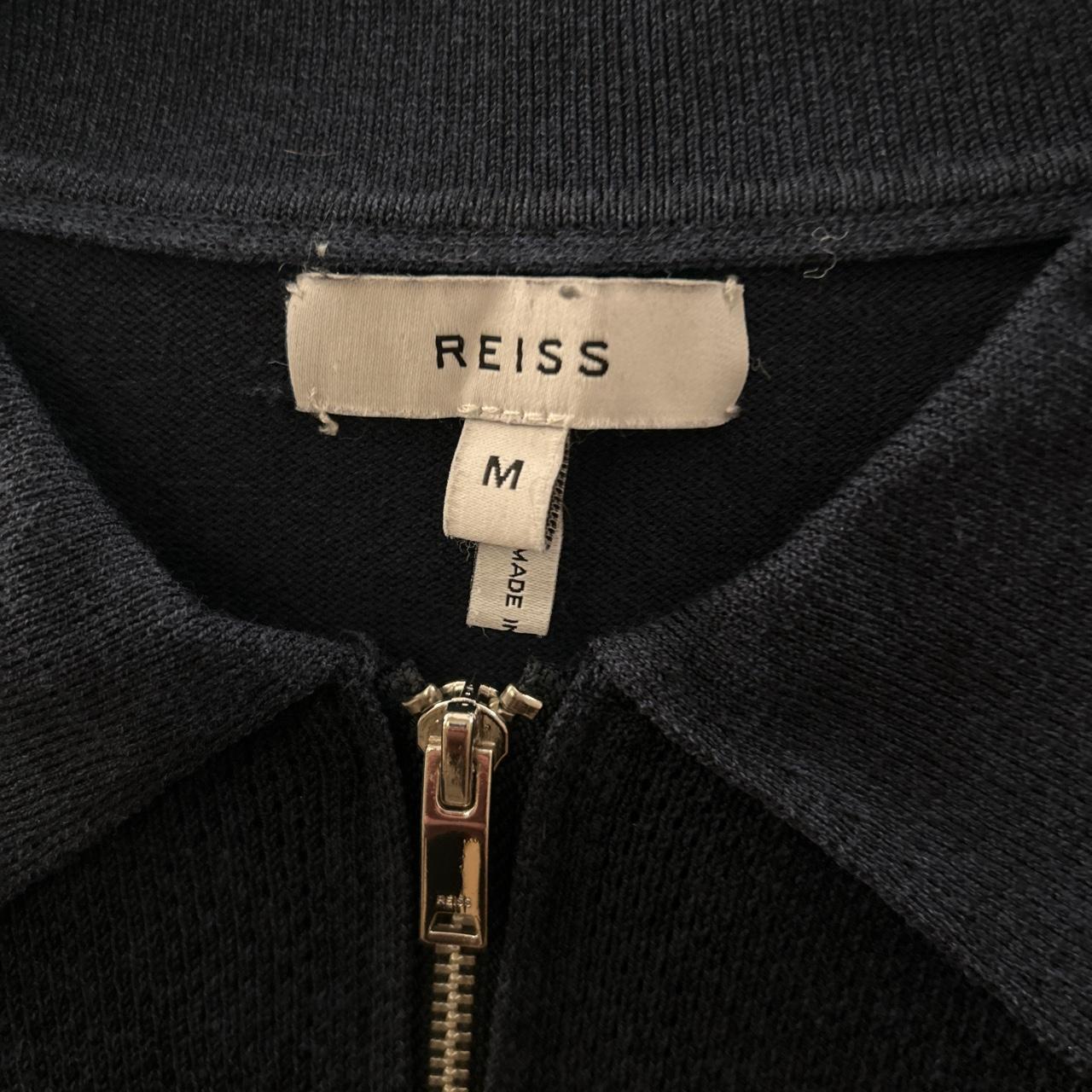 Reiss navy blue men’s quarter zip shirt - Depop