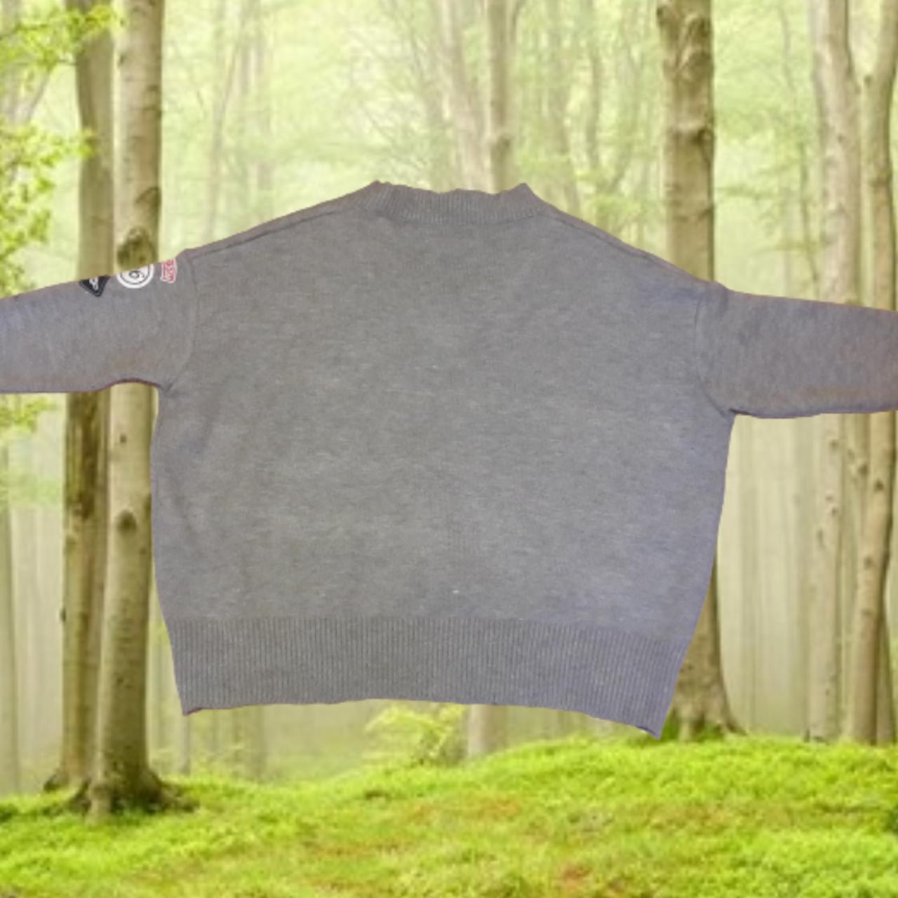 grey oversized ripped jumper size: fits up to size... - Depop