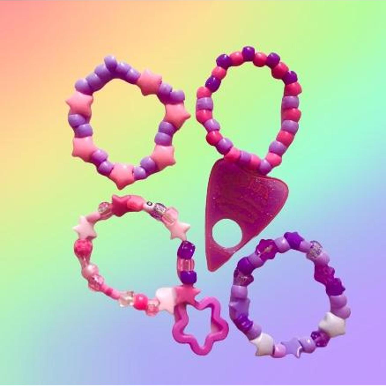 4 pink & purple kandi bracelets #kandi #decorakei... - Depop