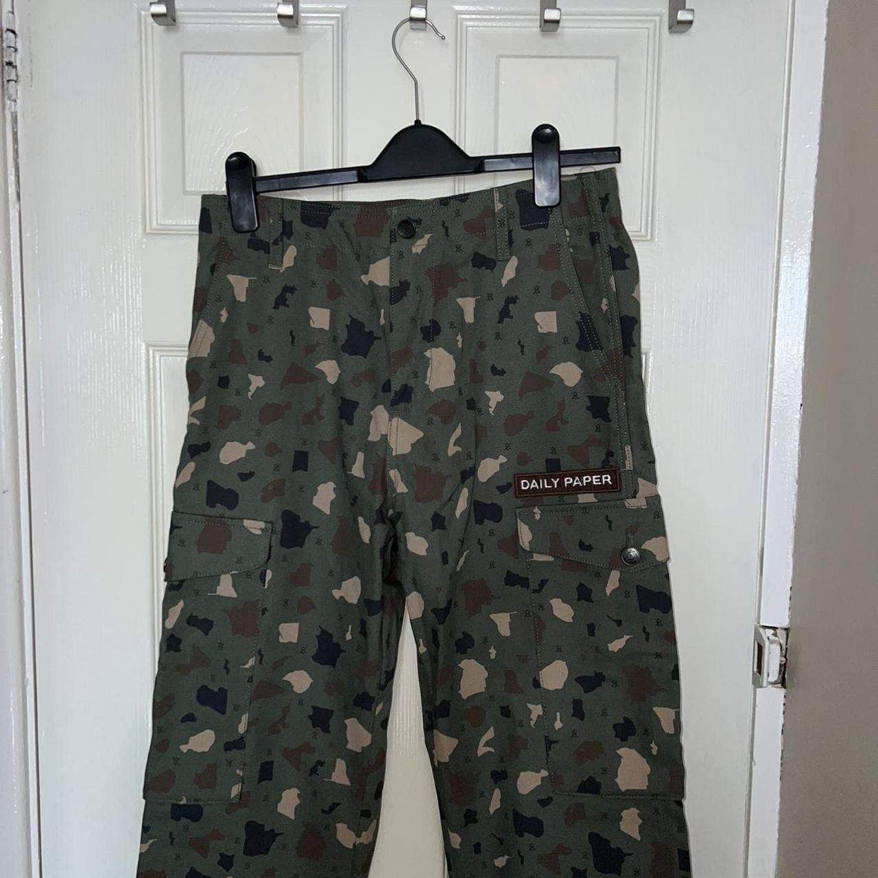Daily Paper cargo pants Womens Green Camo Cargo... - Depop