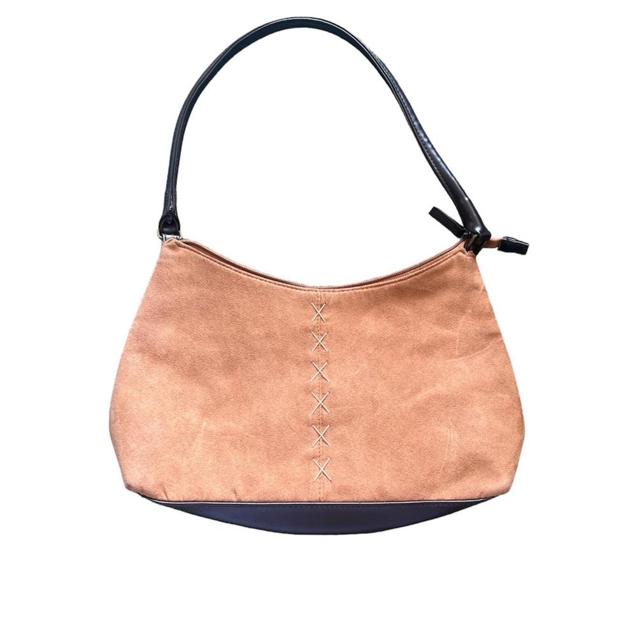 Tan suede vintage shoulder bag - great condition... - Depop