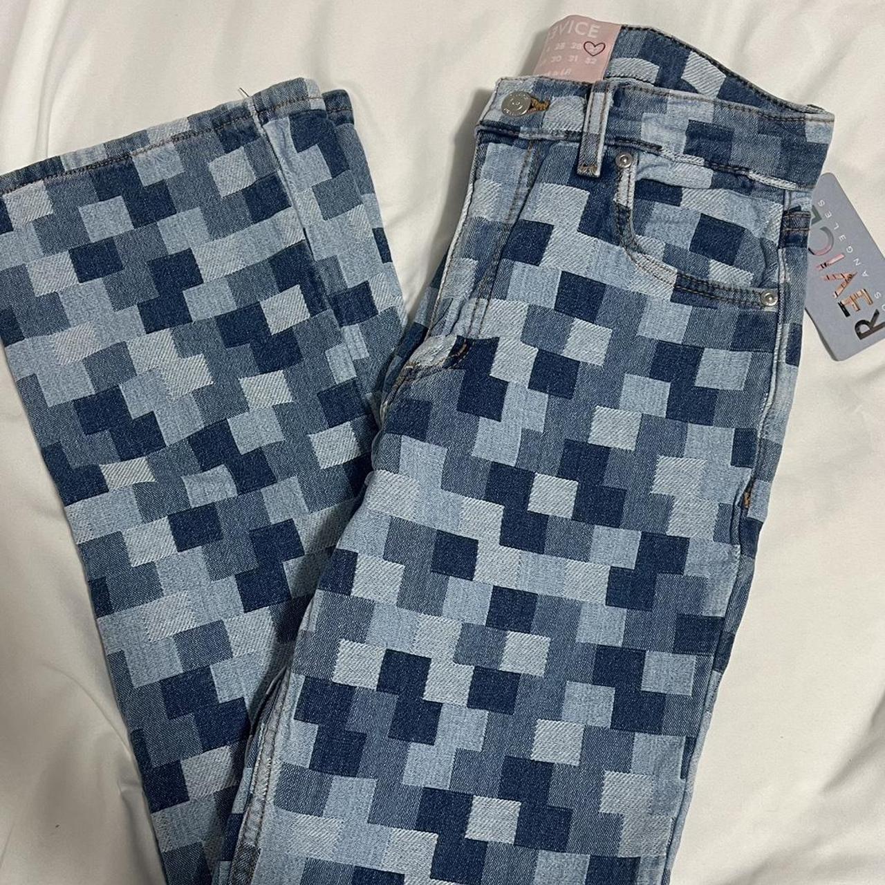 Revive denim new denim jeans checked rare - Depop