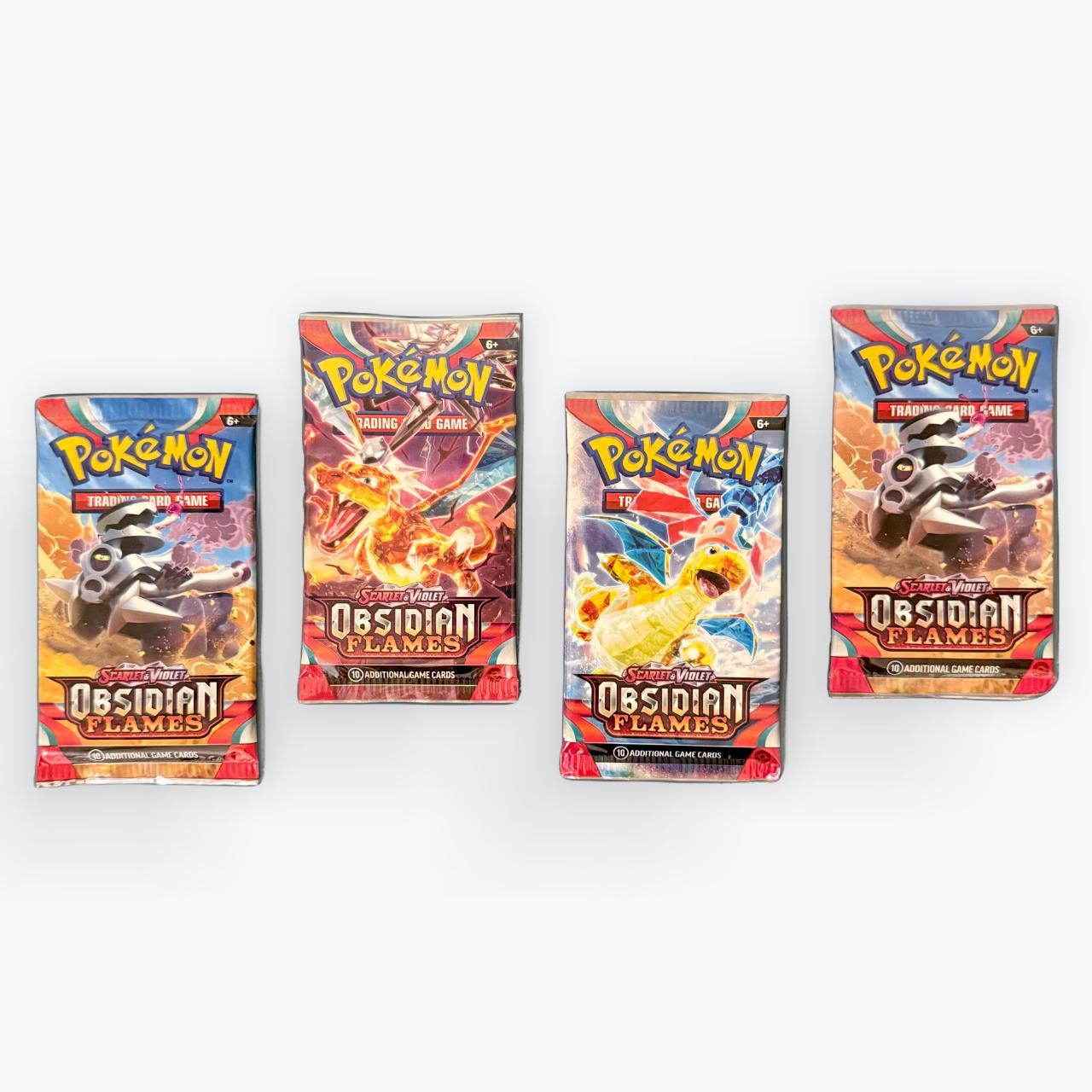 Pokemon Obsidian Flames Booster Packs x 4 Scarlet &... | Depop